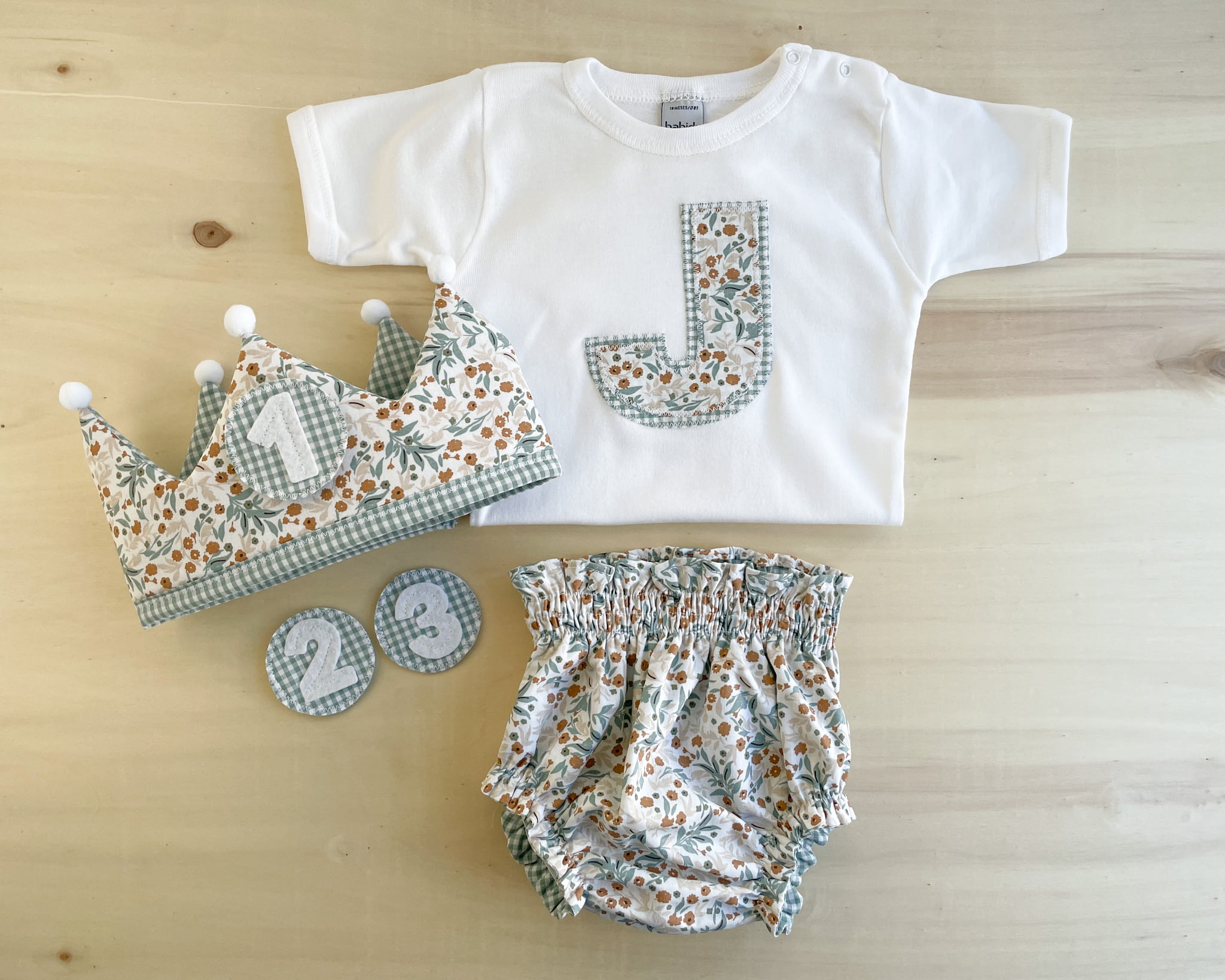 Corona + Body + Cubrepañal Cumpleaños - Baby Eleven Handmade