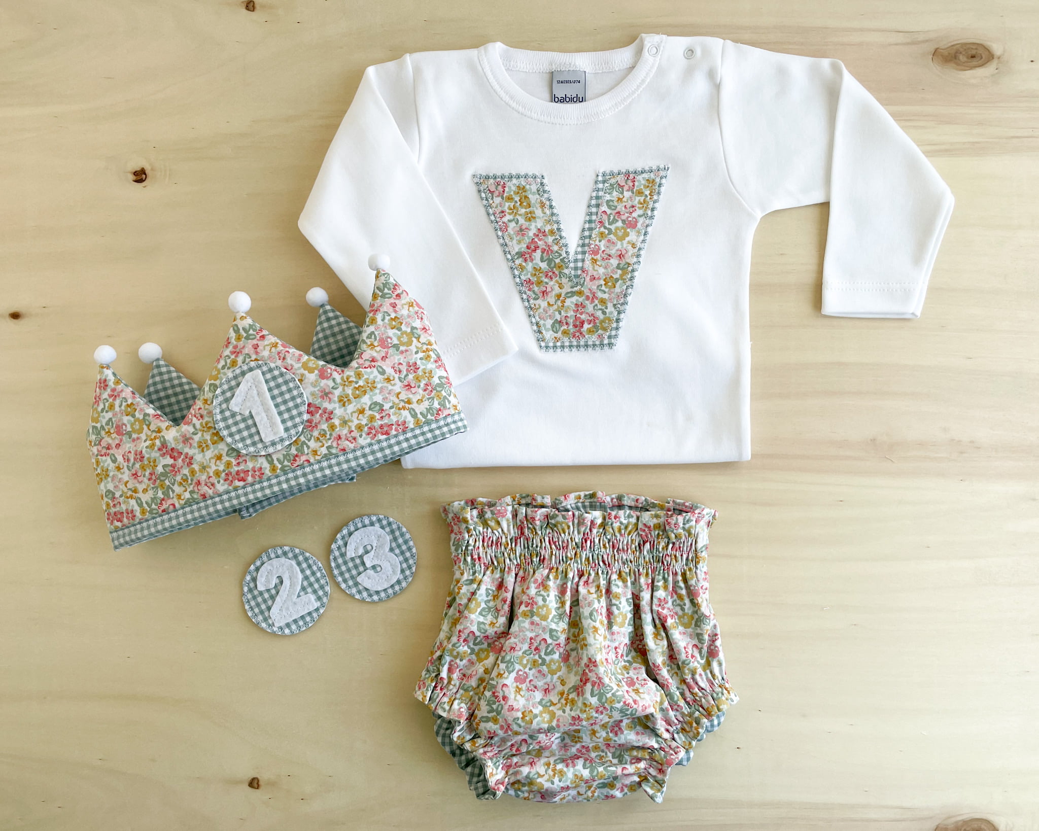 Corona + Body + Cubrepañal Cumpleaños - Baby Eleven Handmade