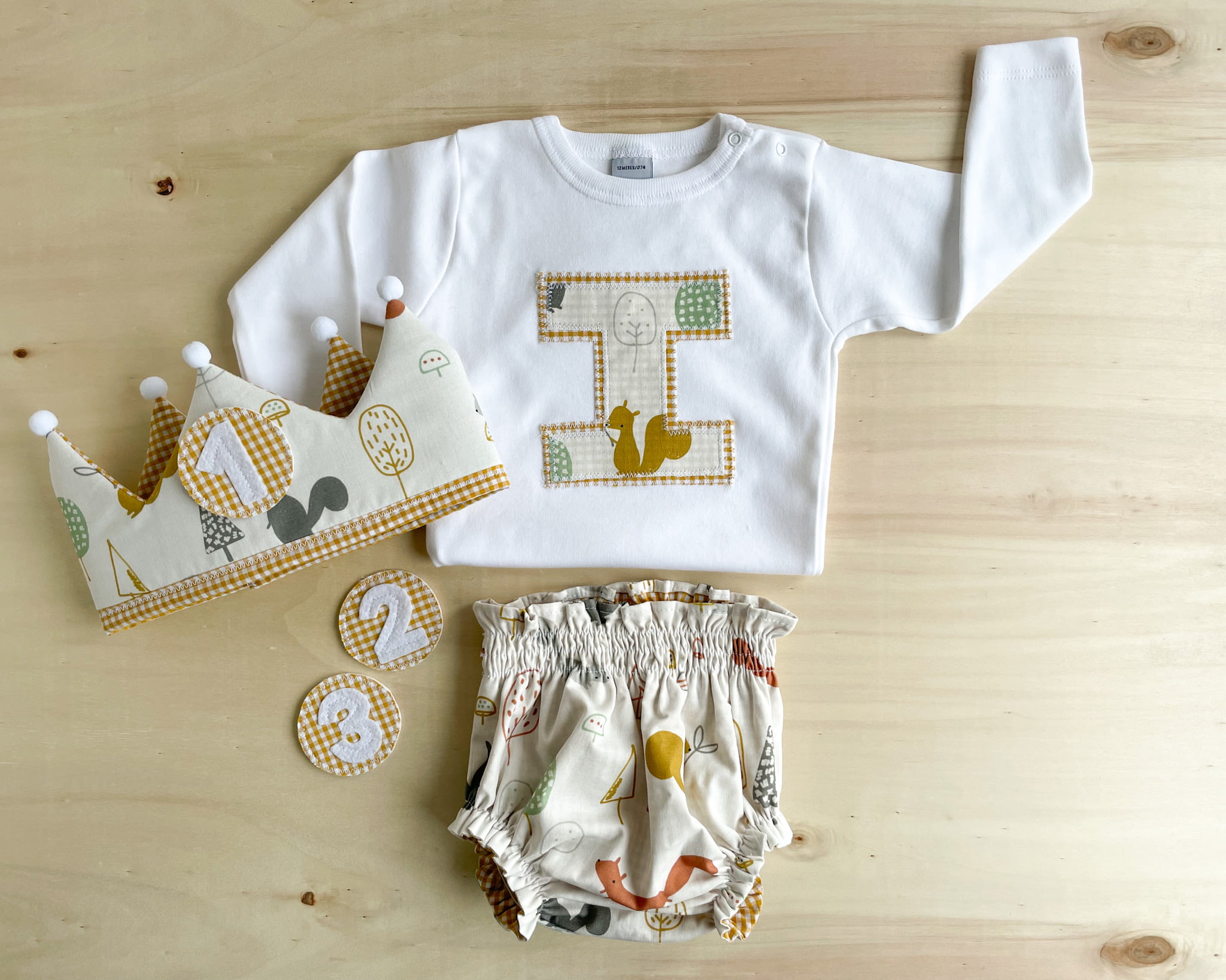 Corona + Body + Cubrepañal Cumpleaños - Baby Eleven Handmade