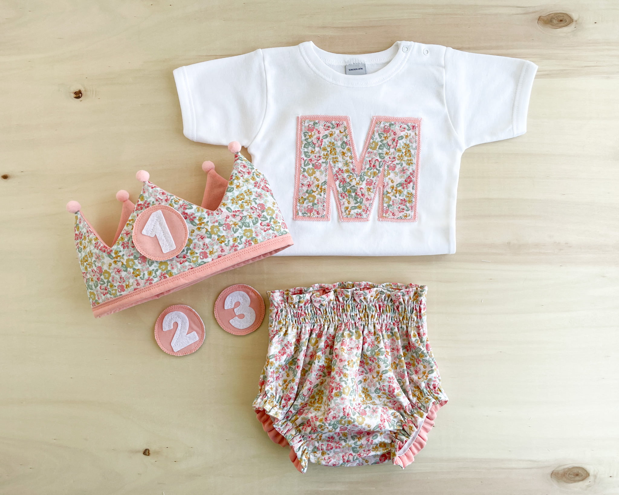 Corona + Body + Cubrepañal Cumpleaños - Baby Eleven Handmade