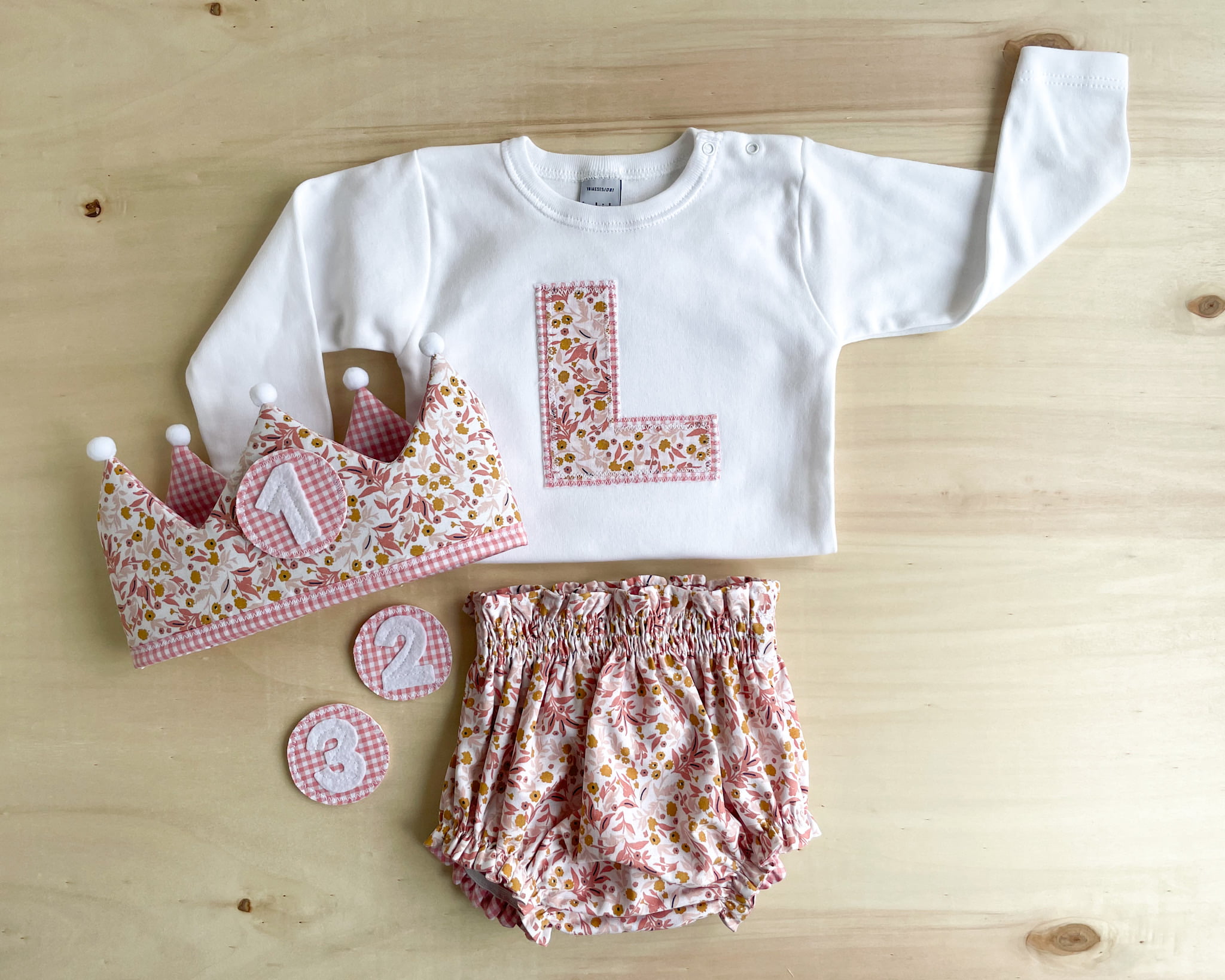 Corona + Body + Cubrepañal Cumpleaños - Baby Eleven Handmade