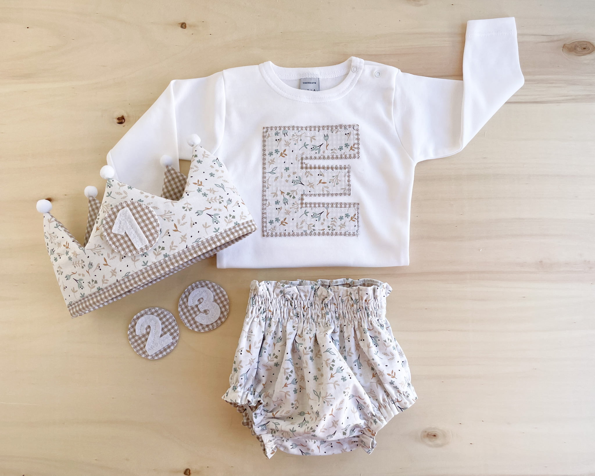 Corona + Body + Cubrepañal Cumpleaños - Baby Eleven Handmade